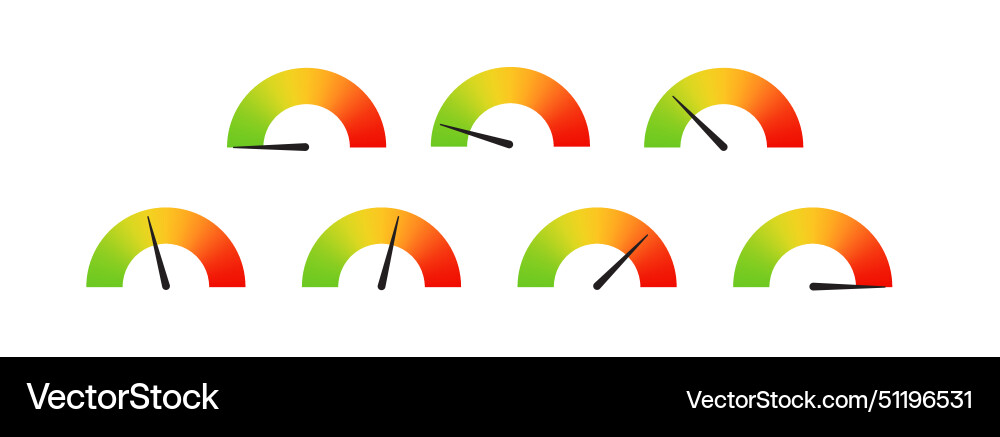 Meter level scale gauge indicators Royalty Free Vector Image