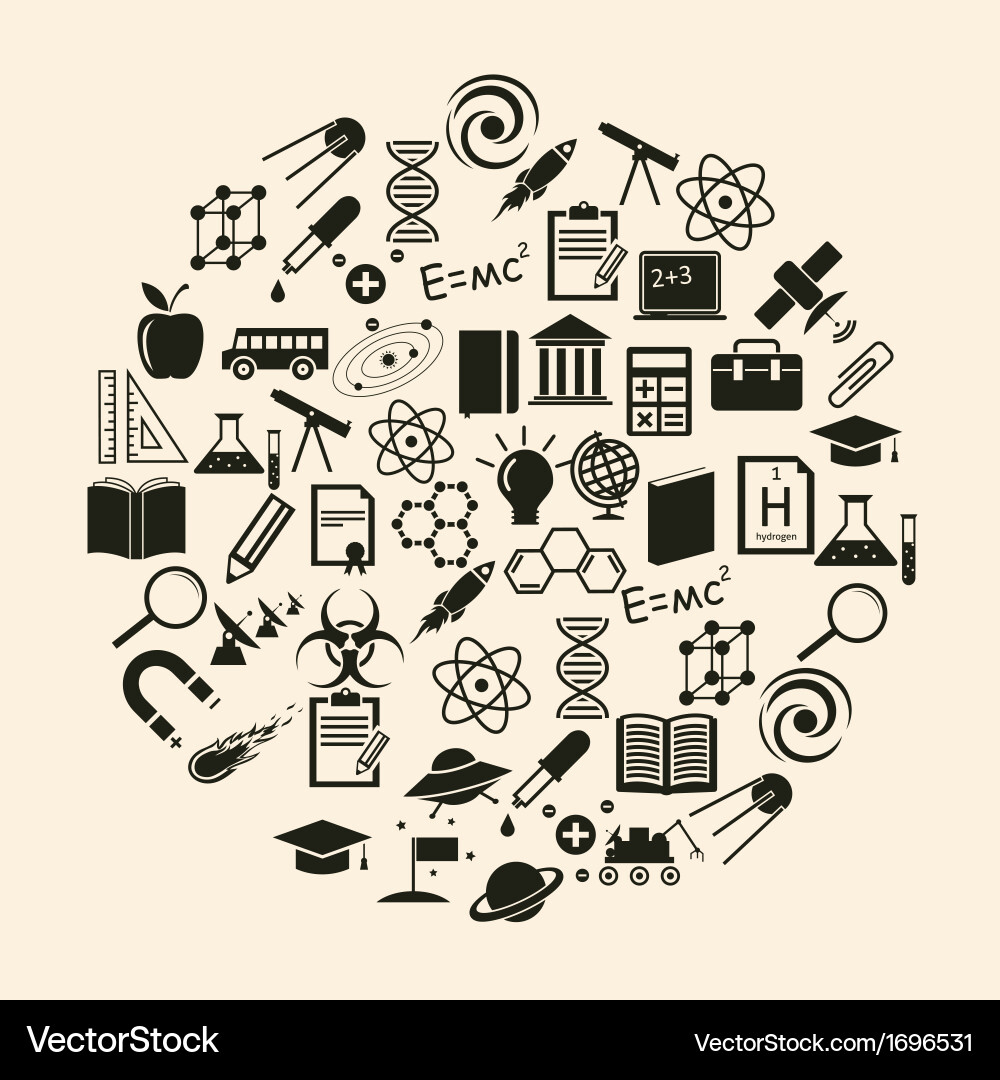 Science Education Icons Royalty Free Vector Image