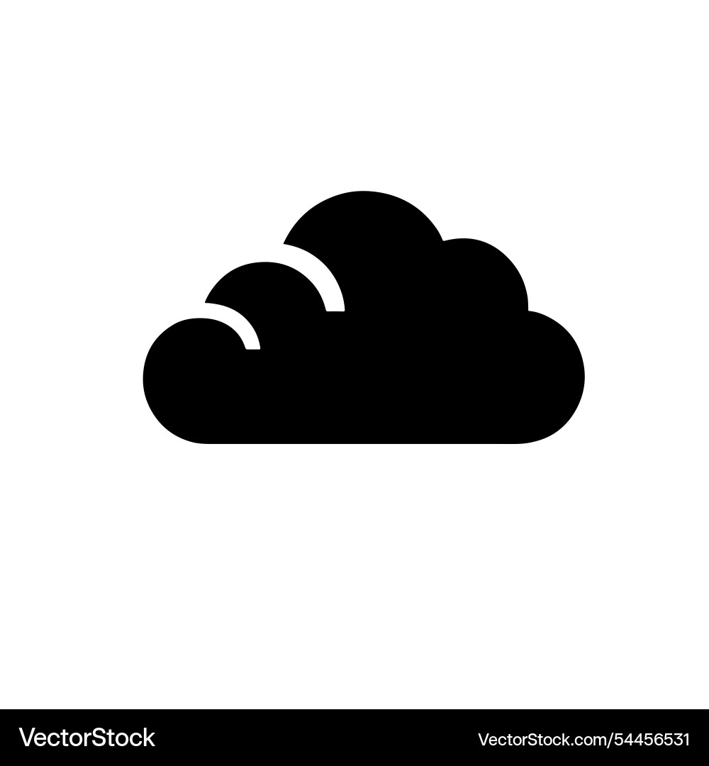 Simple black cloud icon Royalty Free Vector Image