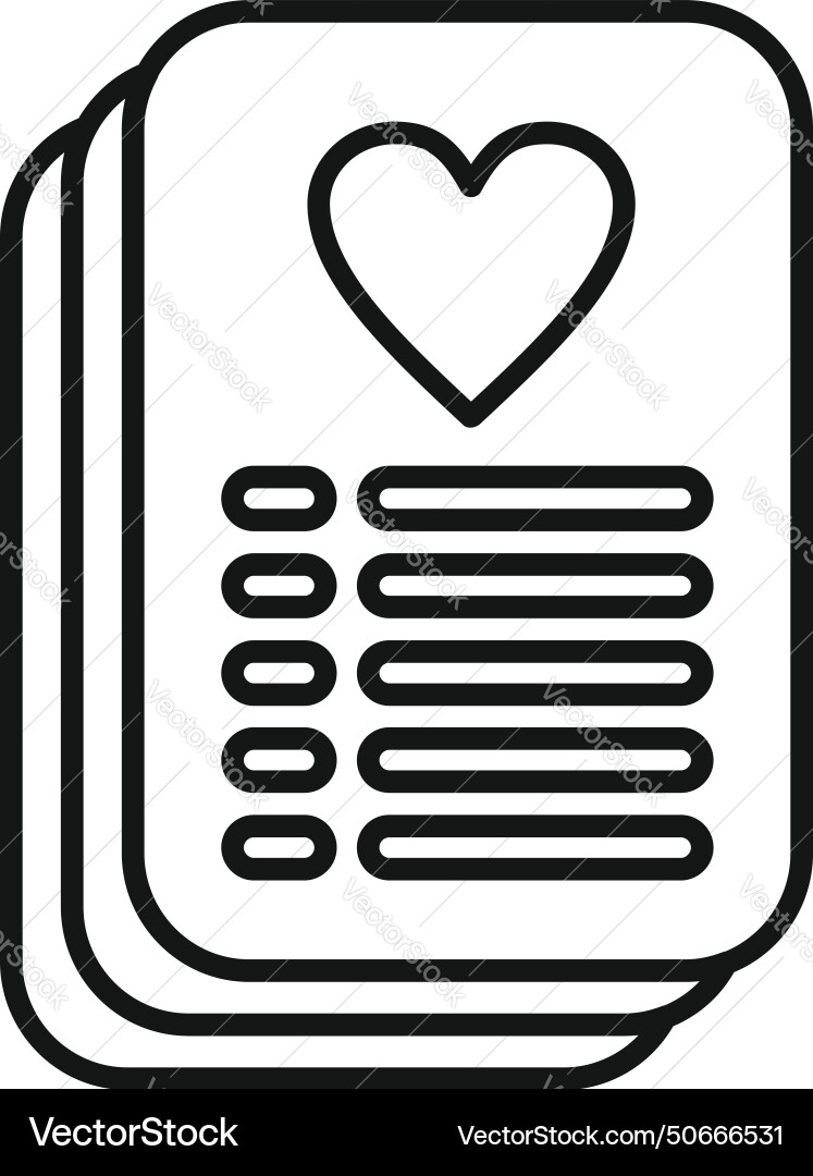 Tick wish list icon outline new favorite Vector Image