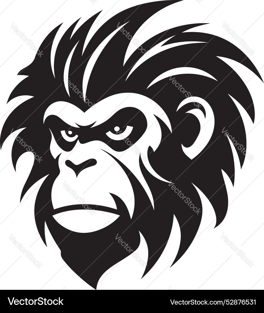 Tribal baboon design majesty symbol Royalty Free Vector