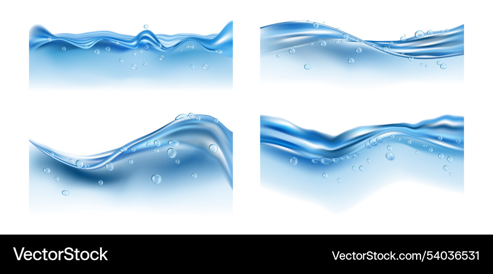 Water Splashes and Waves Royalty Free Vector Image