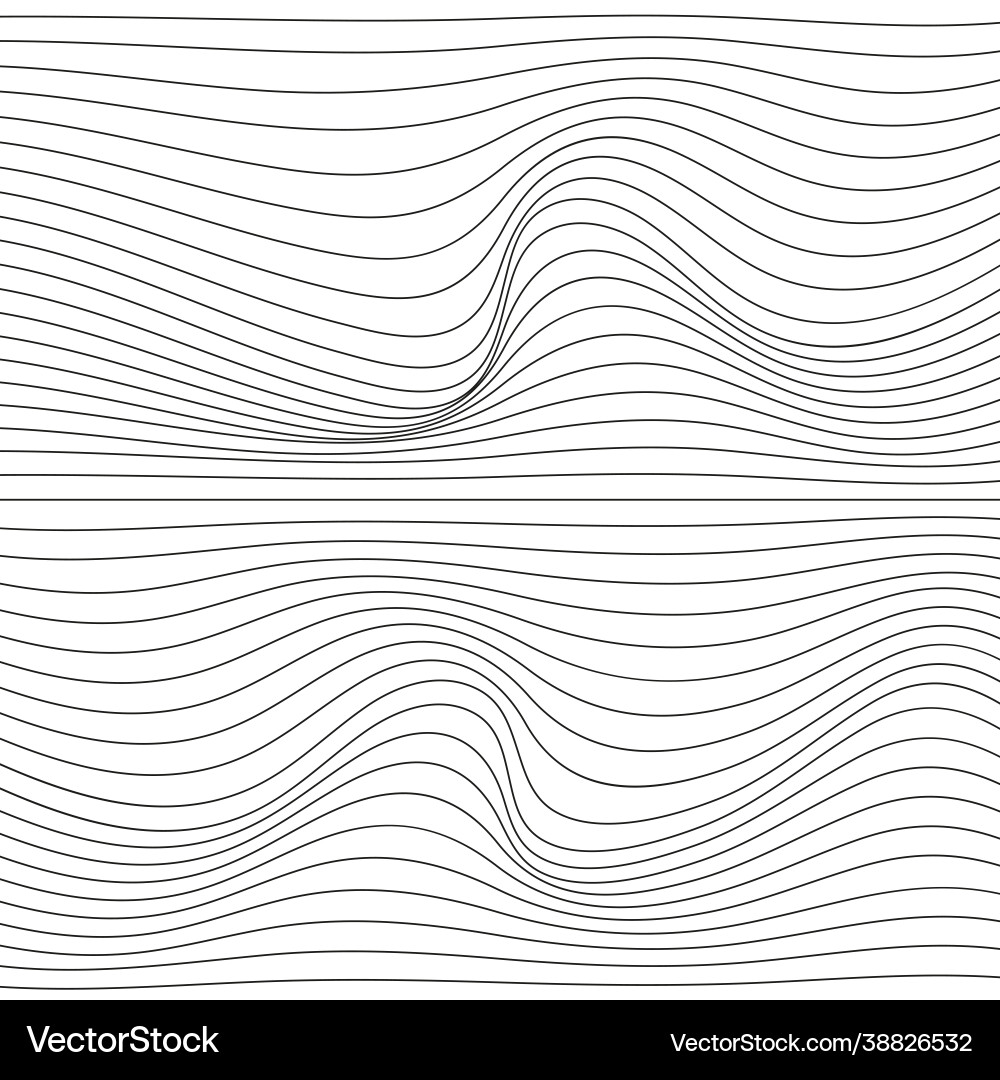 Distorted wave monochrome texture Royalty Free Vector Image