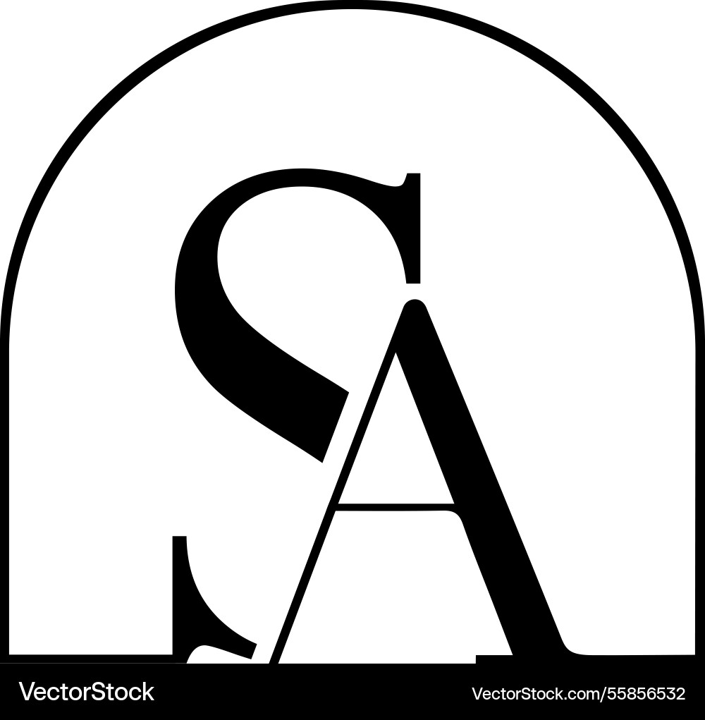 Font letter sa logo Royalty Free Vector Image - VectorStock