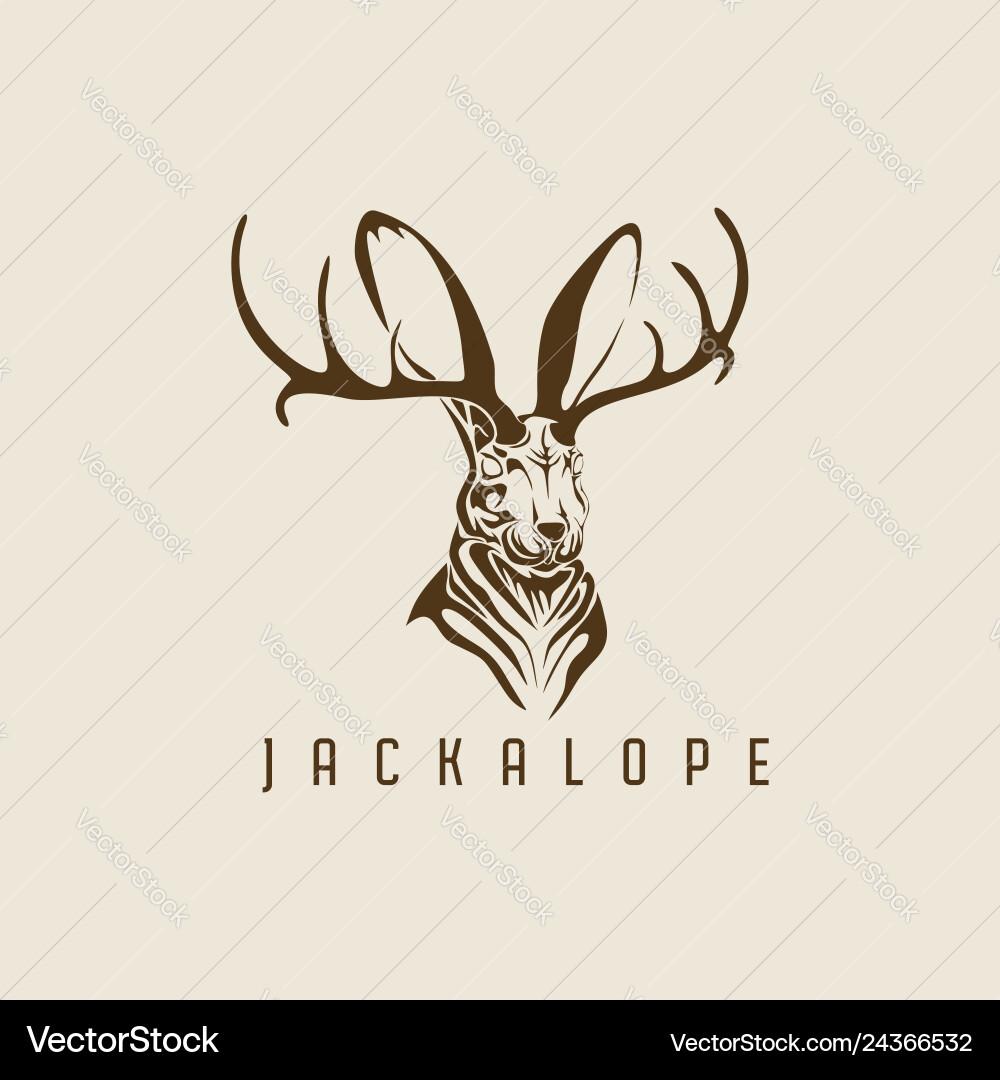 Jackalope logo Royalty Free Vector Image - VectorStock