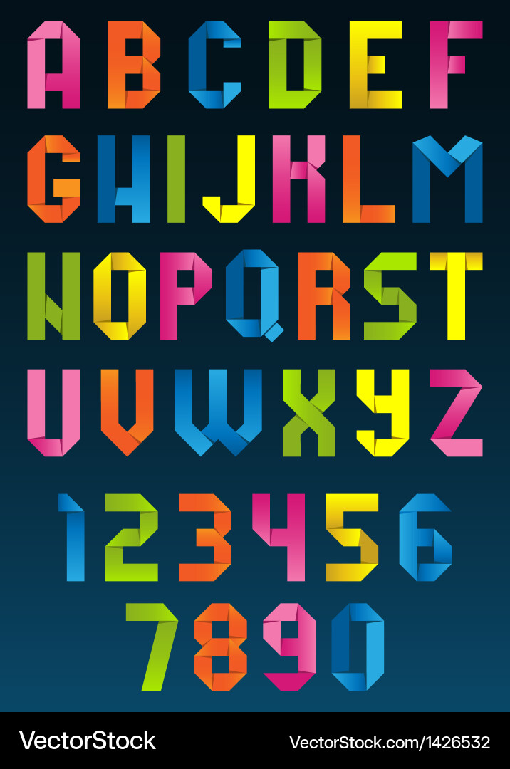 Origami alphabet Royalty Free Vector Image - VectorStock