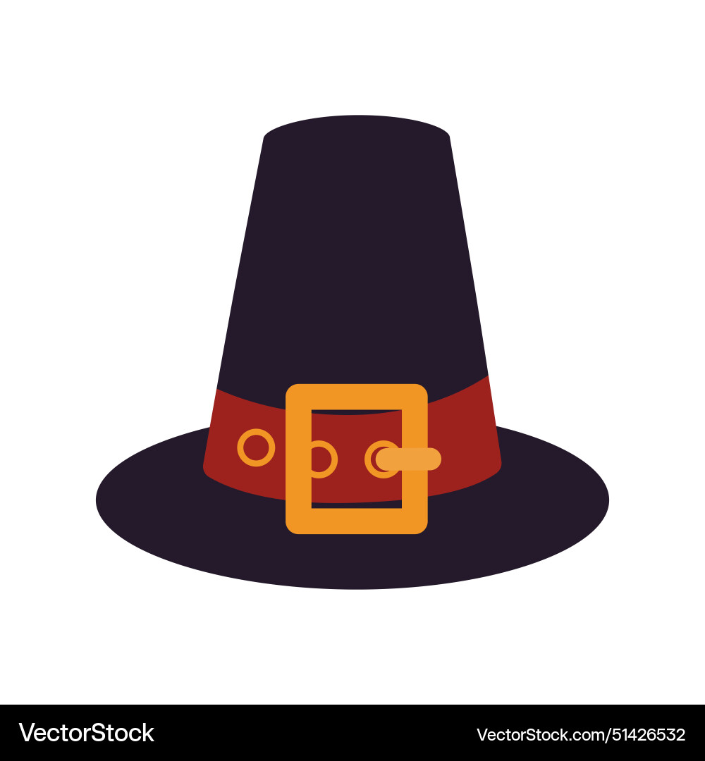 Pilgrim hat classic symbol of thanksgiving Vector Image