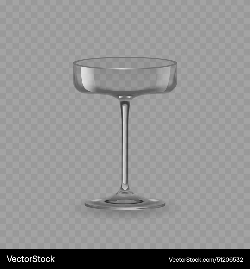 Realistic 3d champagne glass with elegant Vector Image
