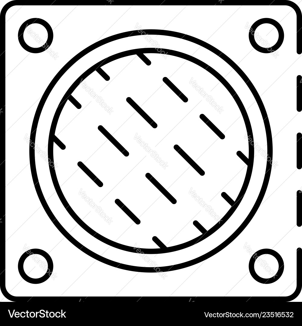 Wall fan hole icon outline style Royalty Free Vector Image