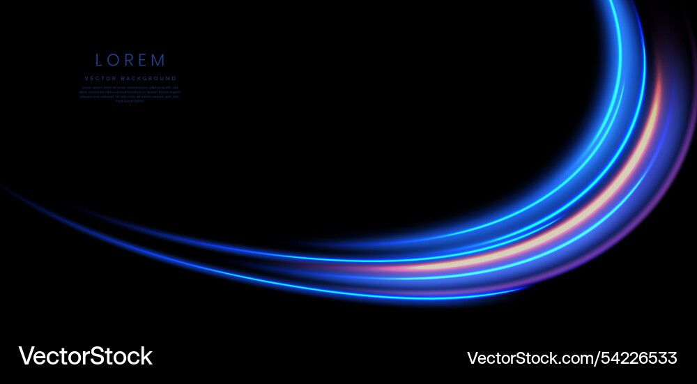 Abstract elegant glowing blue curve ray lighting Vector Image