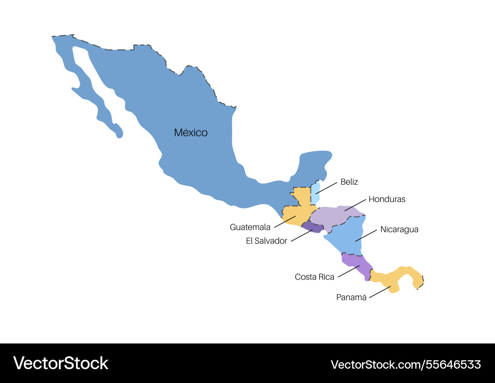 Central america and mexico Royalty Free Vector Image