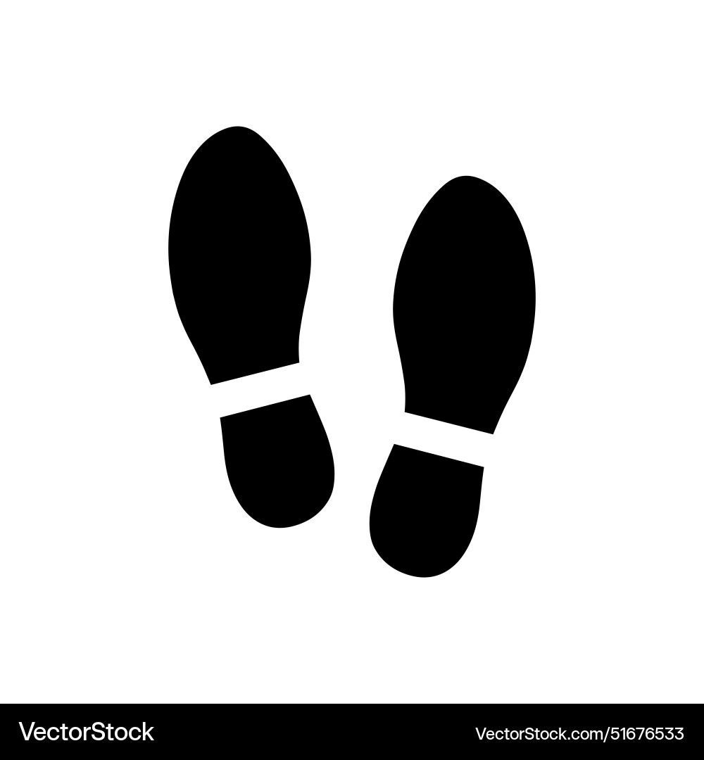 Foot steps icon or shoe prints Royalty Free Vector Image
