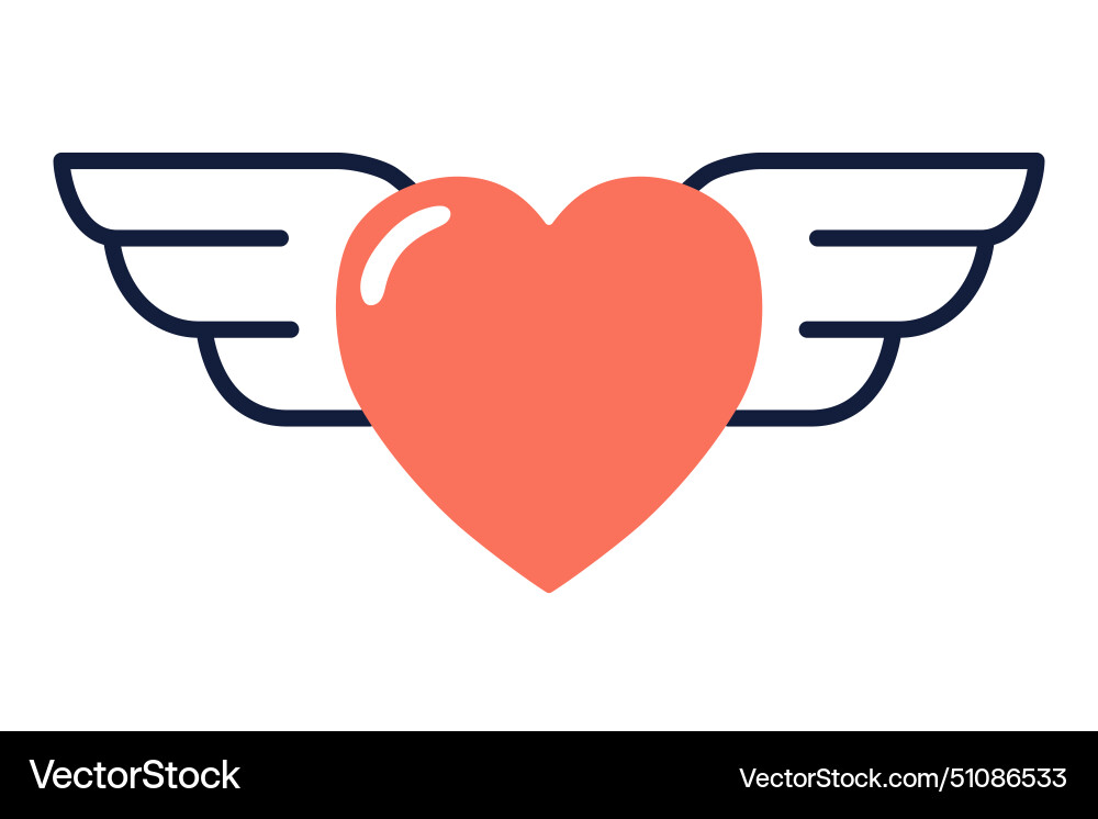 Heart with wings Royalty Free Vector Image - VectorStock