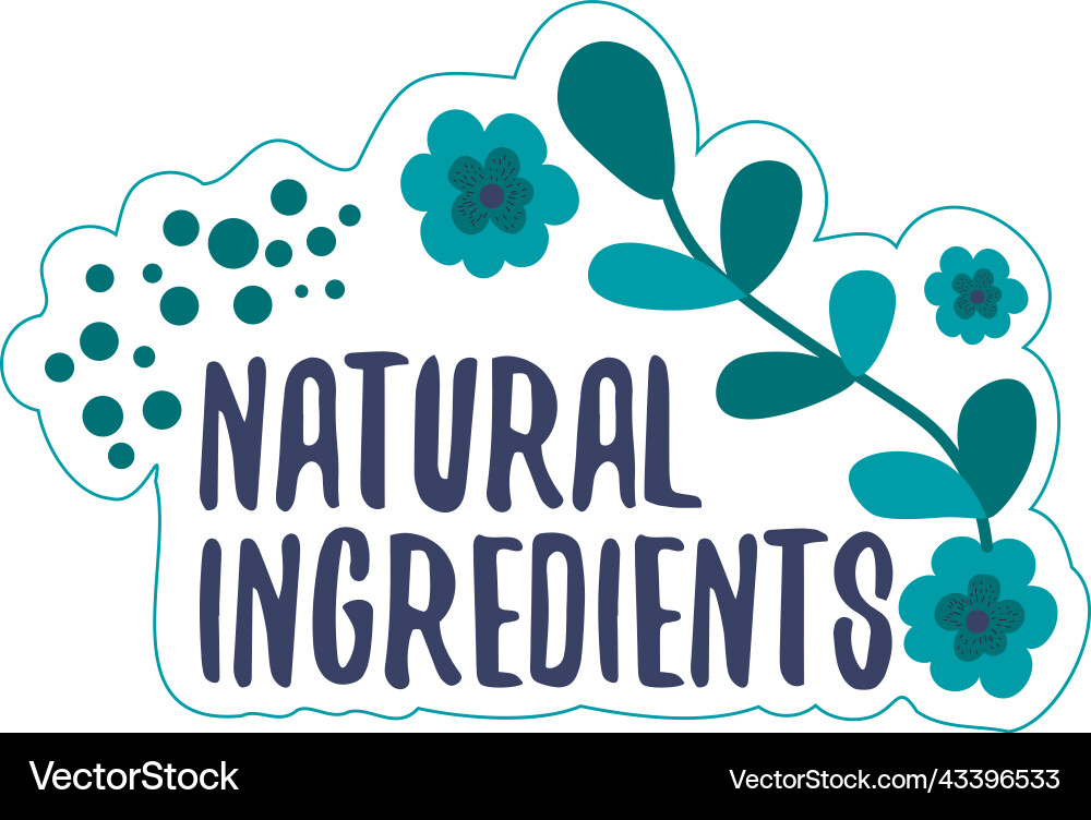 Natural ingredients eco label for product package Vector Image
