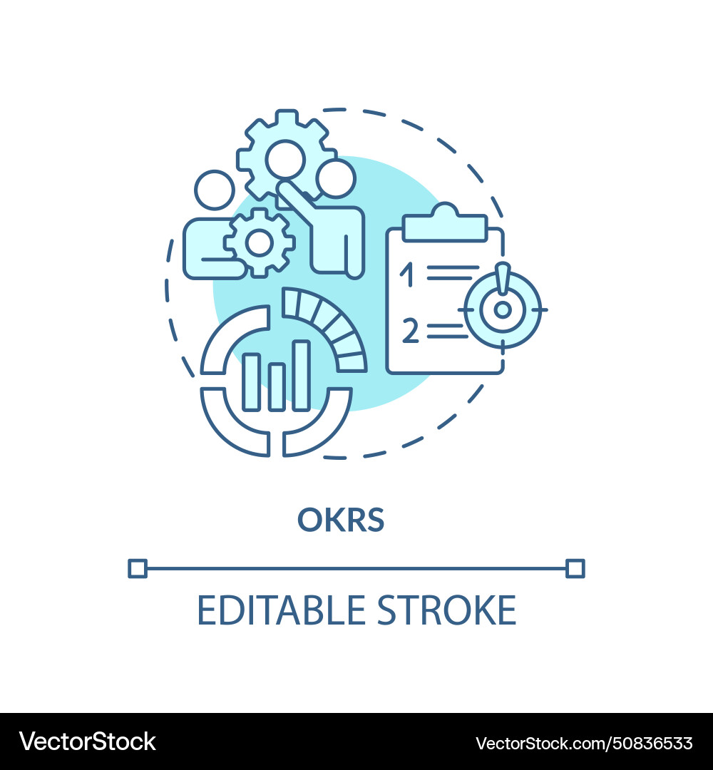 Okrs method soft blue concept icon Royalty Free Vector Image