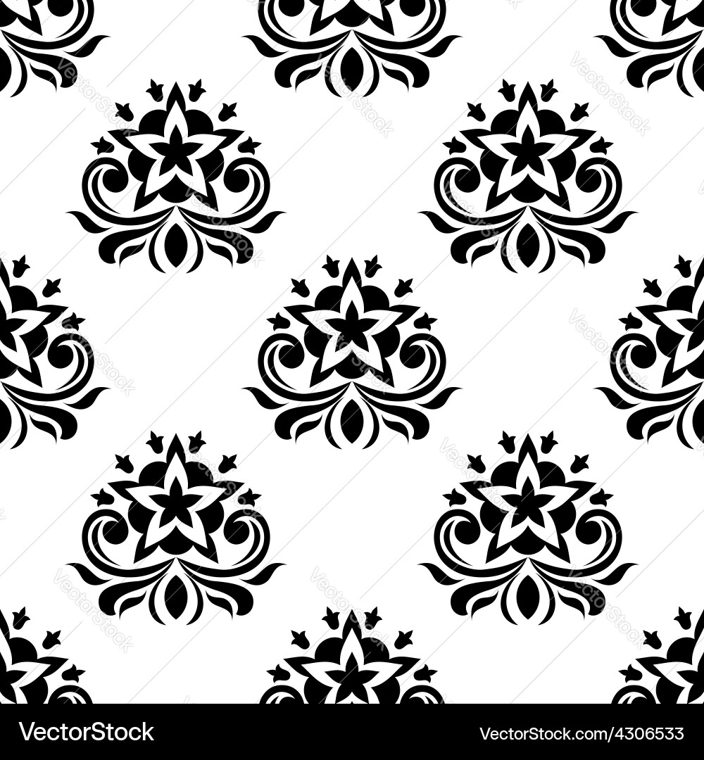 Star Flourish Seamless Pattern Royalty Free Vector Image