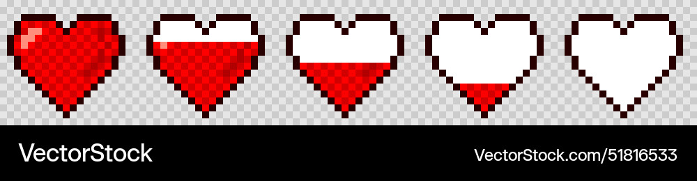 Symbol of pixel hearts Royalty Free Vector Image