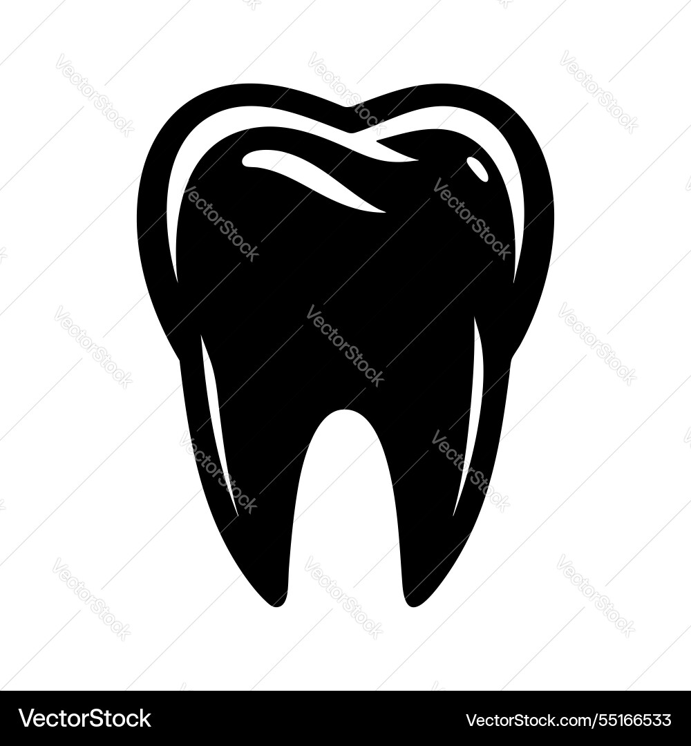 Tooth Molar Silhouette Icon Royalty Free Vector Image