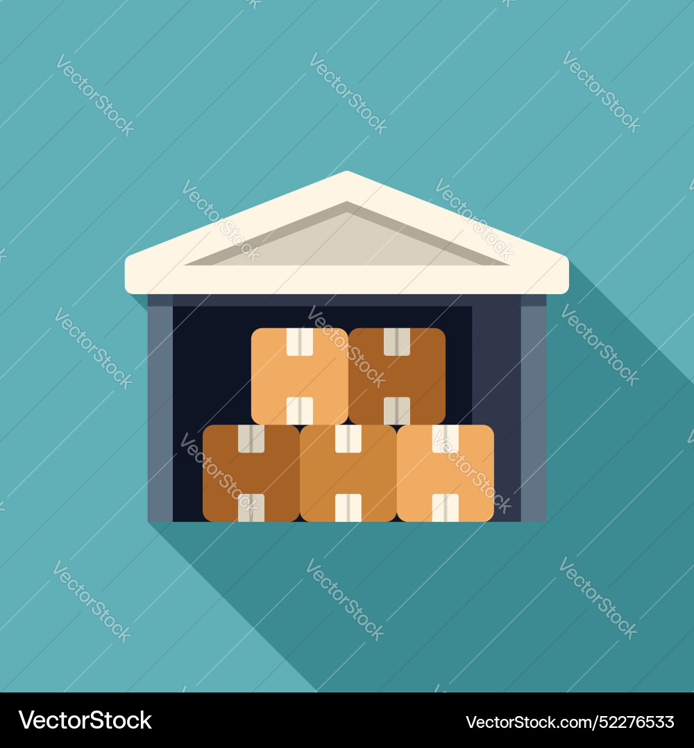 Warehouse storing goods for import and export Vector Image