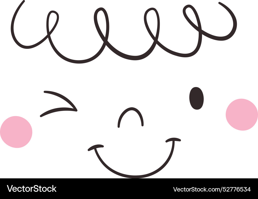 Blinking cartoon face Royalty Free Vector Image
