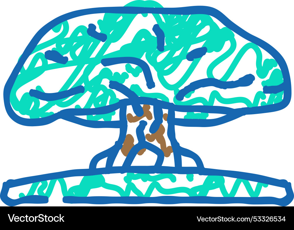 Bodhi tree buddhism icon doodle Royalty Free Vector Image
