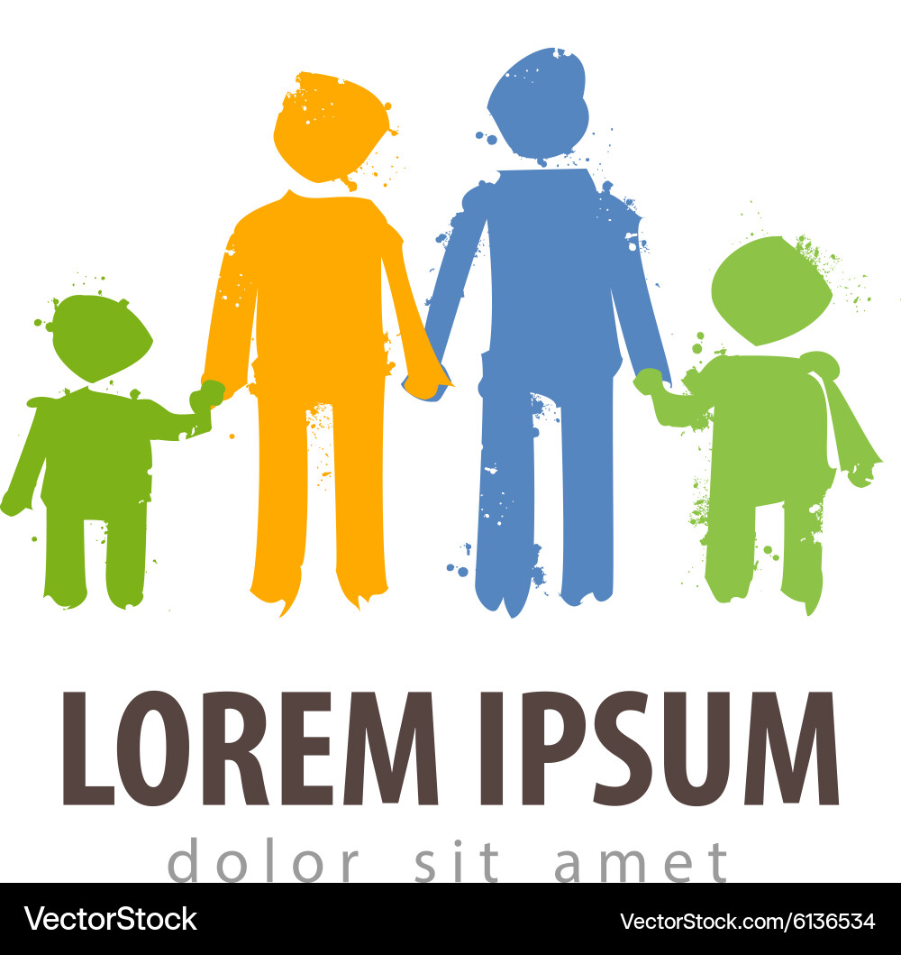 Family logo design template parents Royalty Free Vector