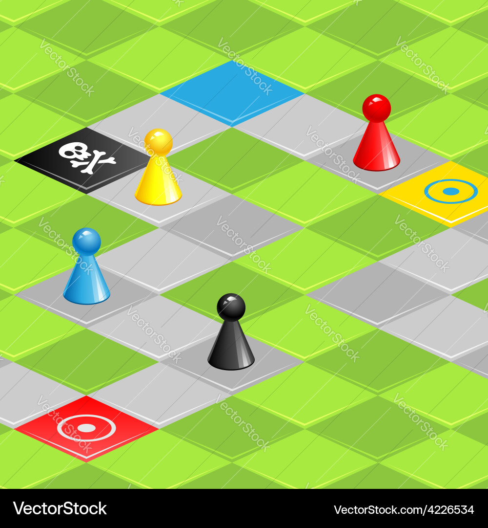 Gaming Field with Colorful Pieces Royalty Free Vector Image