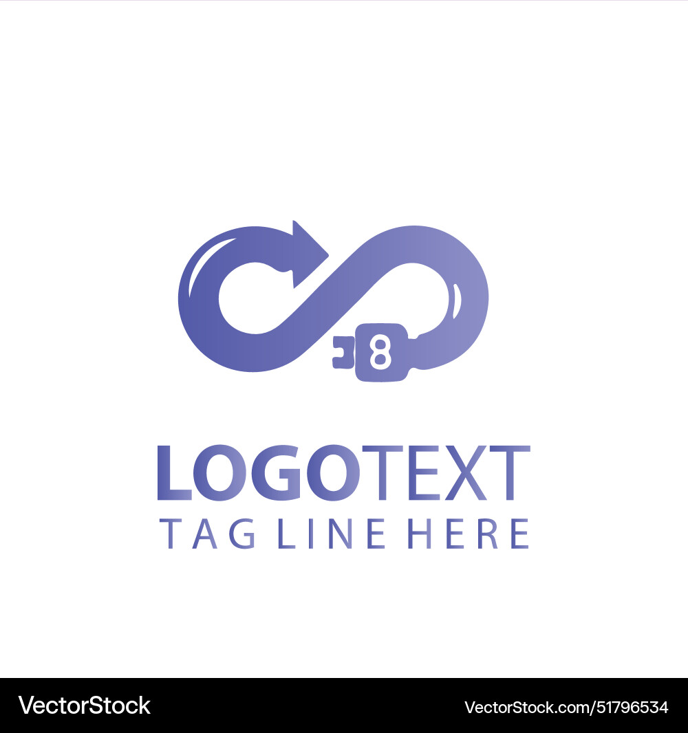 Infinity usb plug logo Royalty Free Vector Image