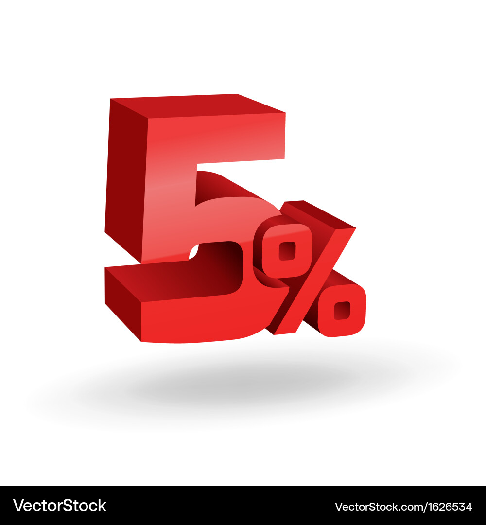 Red Percent Numbers Royalty Free Vector Image - VectorStock