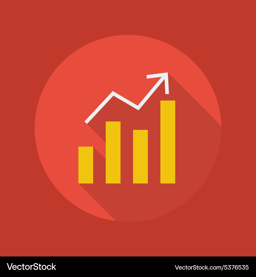 Business Chart Icon with Shadow Royalty Free Vector Image