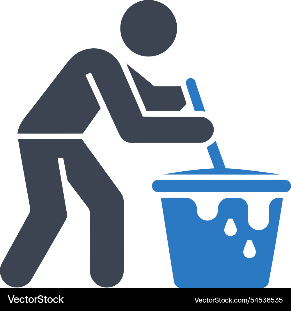 Cleaning worker icon Royalty Free Vector Image