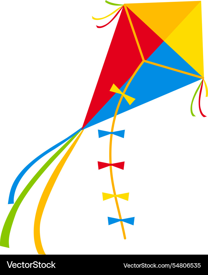 Colorful kite in the sky Royalty Free Vector Image
