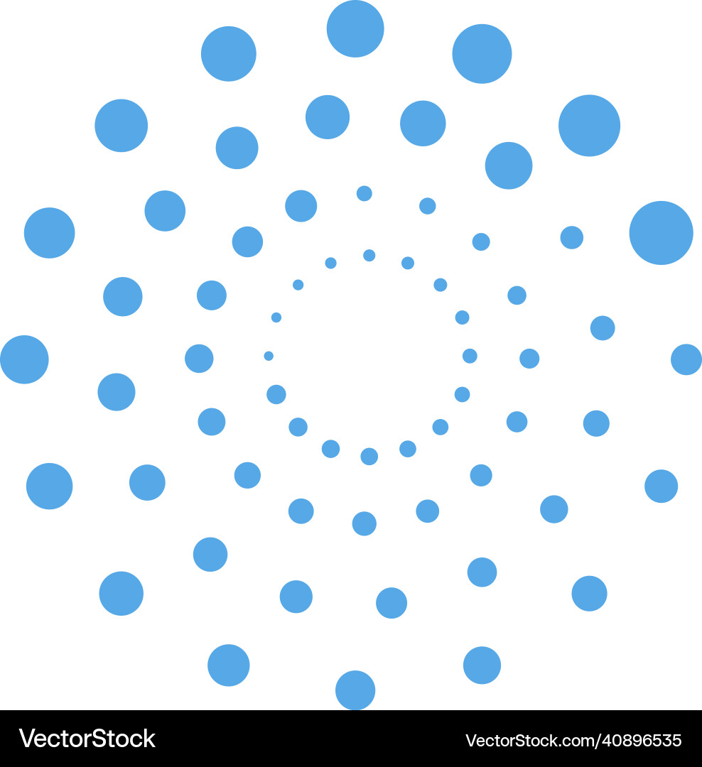 Concentric dot circles round dotted spiral Vector Image