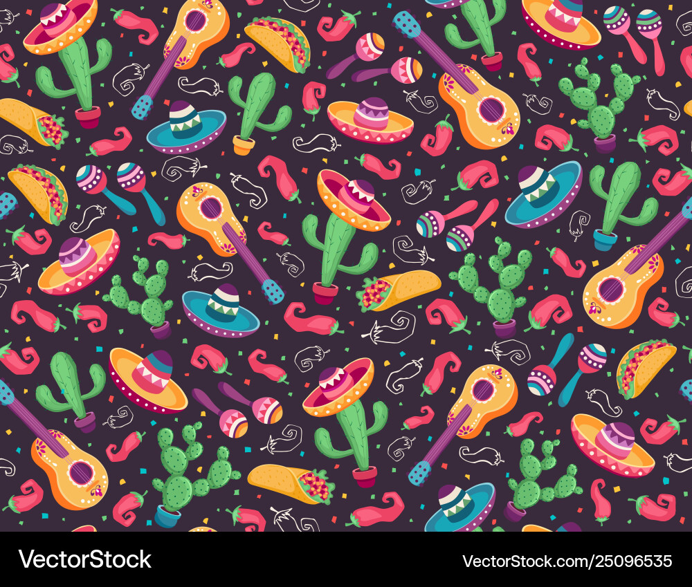 Mexican Fiesta Pattern Royalty Free Vector Image