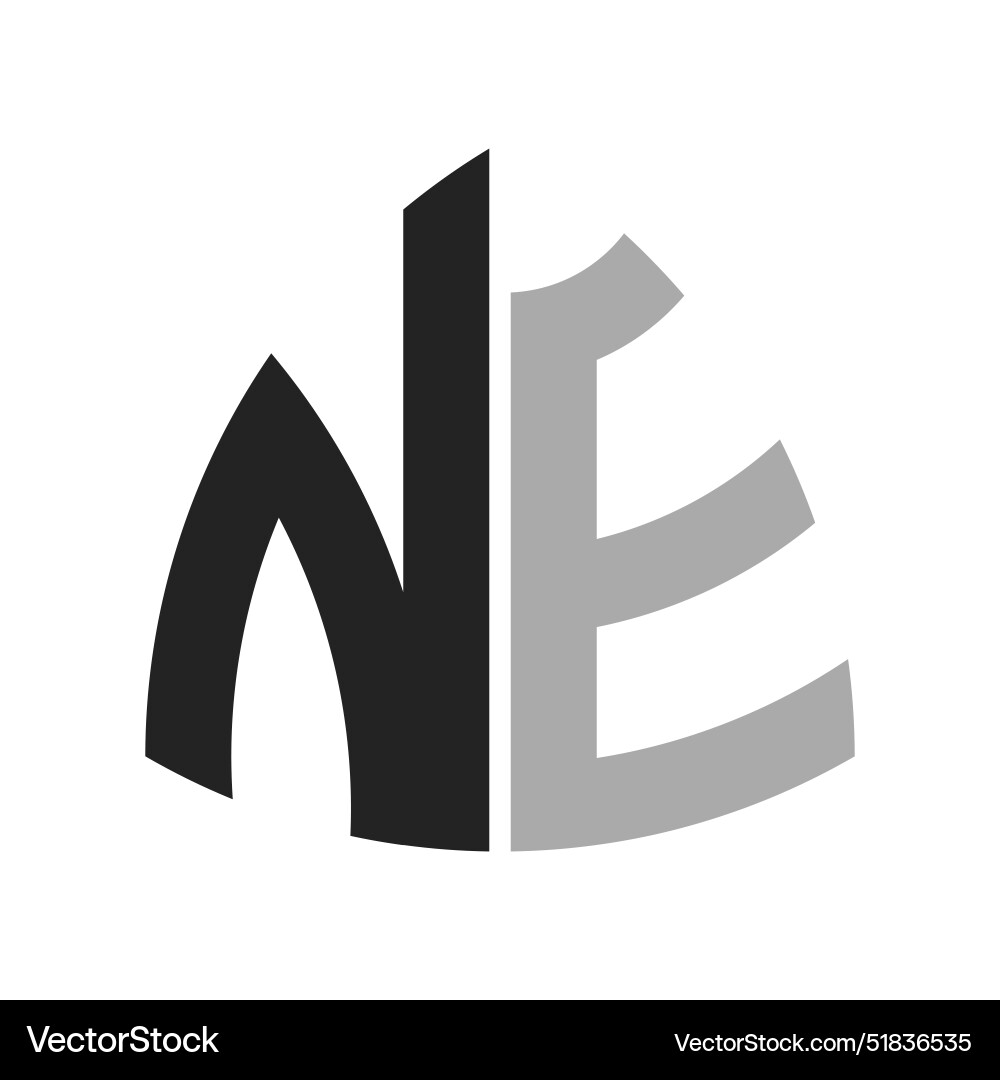 Modern creative ne logo design letter ne icon for Vector Image