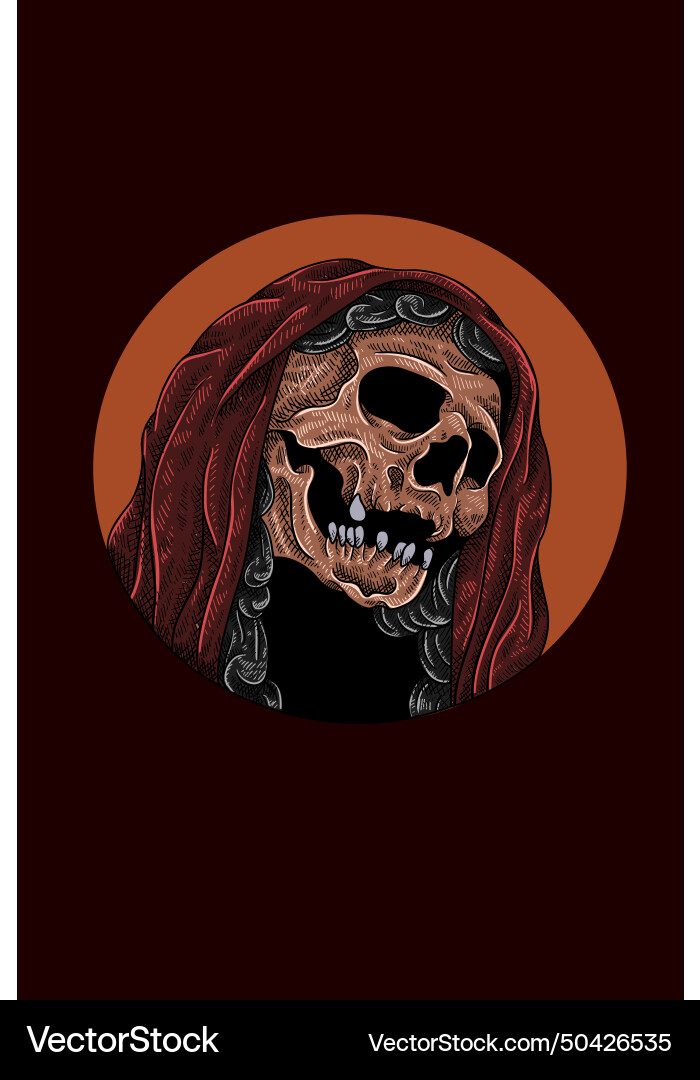 Skull with robe Royalty Free Vector Image - VectorStock
