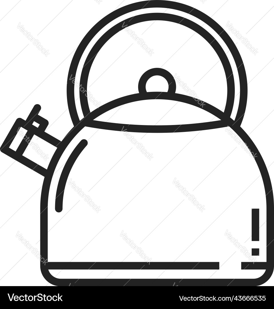 Teapot kettle line icon kitchen appliances Vector Image