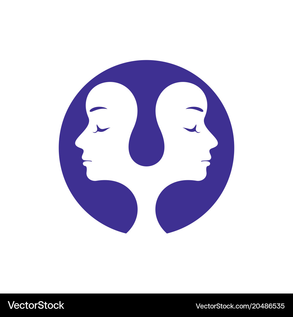 Twins abstract sign Royalty Free Vector Image - VectorStock