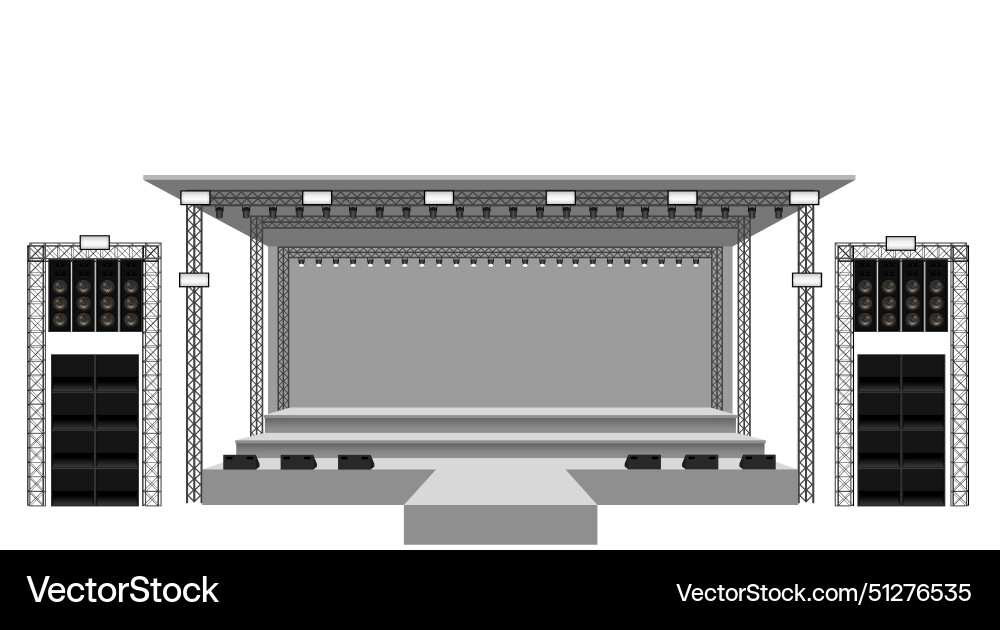 White stage and speaker with spotlight on the trus