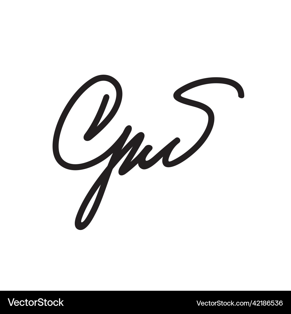 Abstract letter g signature template Royalty Free Vector