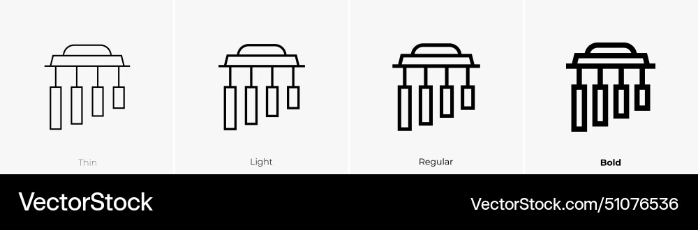 Chimes icon thin light regular and bold style Vector Image