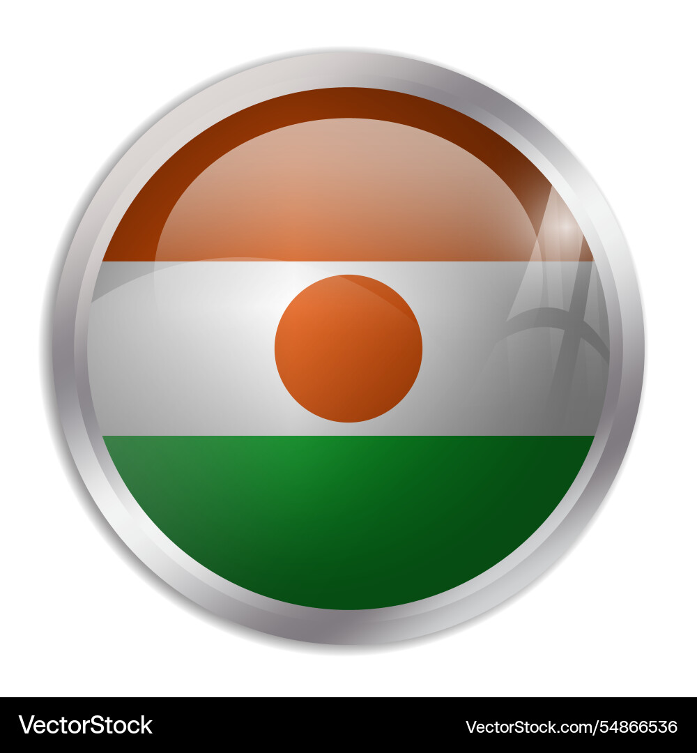 Circle flag of niger Royalty Free Vector Image