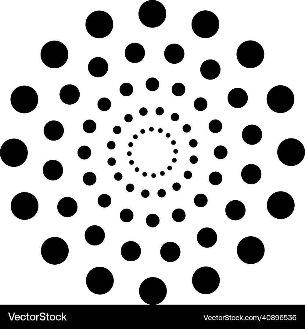 Circular polca dot pattern concentic round Vector Image
