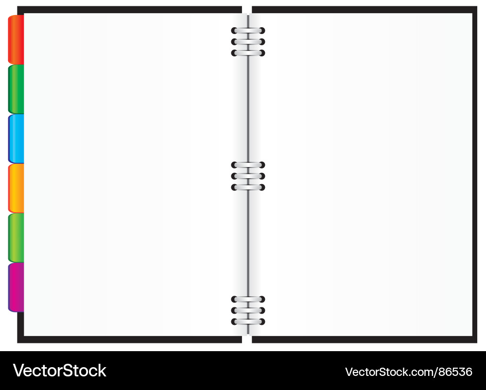 Colorful Tabs Diary Royalty Free Vector Image - VectorStock
