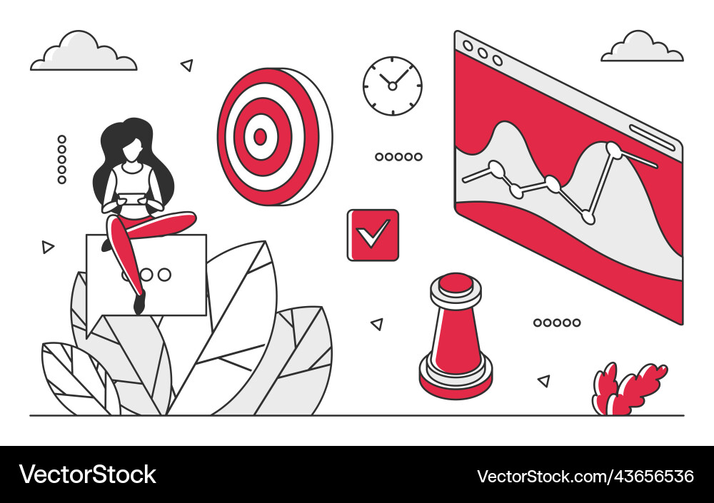 Financial market statistics trend Royalty Free Vector Image