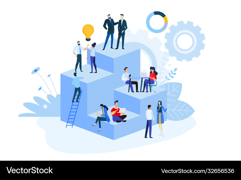 Flat design concept project management Royalty Free Vector