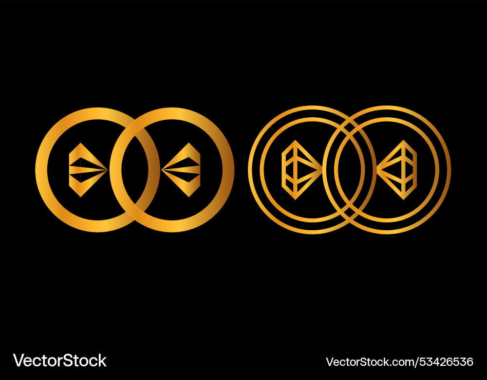 Golden diamond ring logo – Royalty-Free Vector | VectorStock