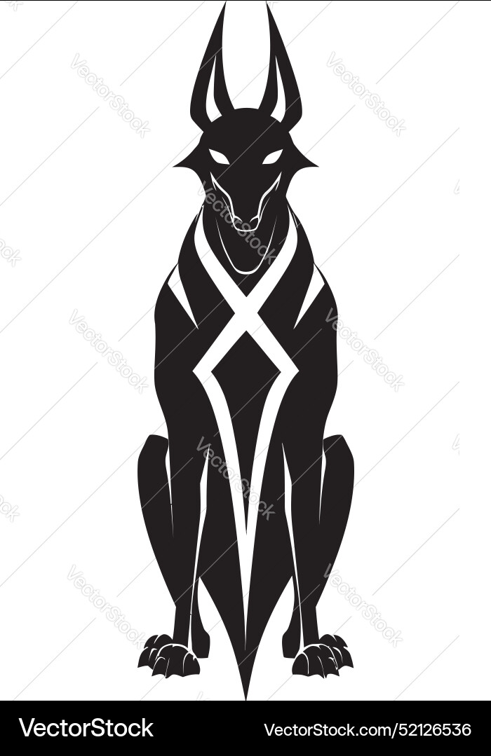 Guardian in glyphs an abstract anubis mascot Vector Image