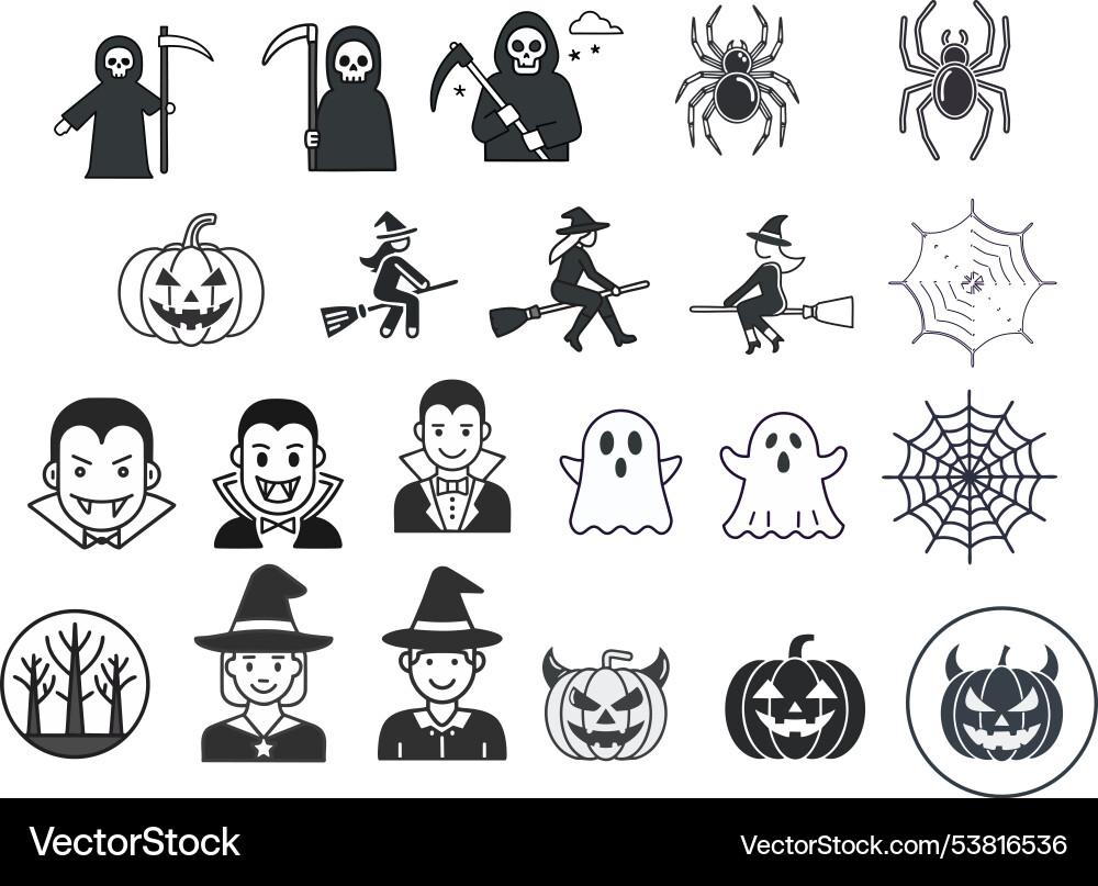Halloween icons Royalty Free Vector Image - VectorStock