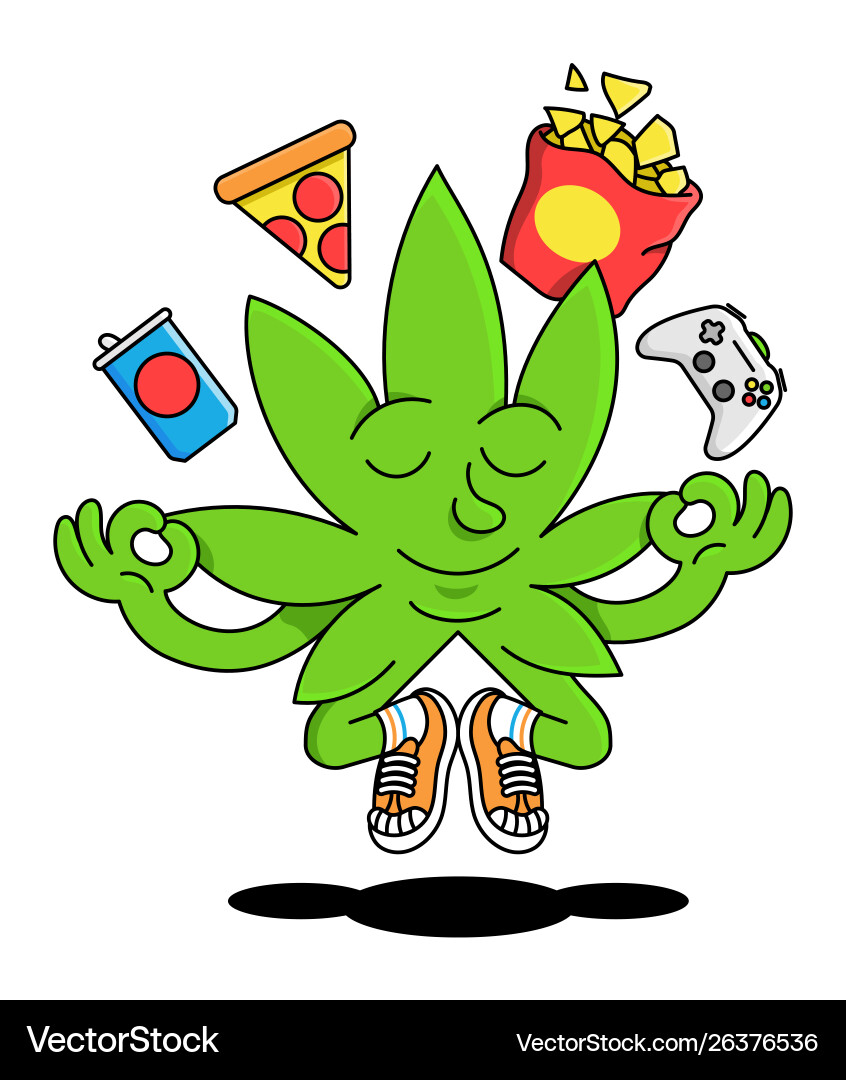 Happy Marijuana Leaf Character Royalty Free Vector Image
